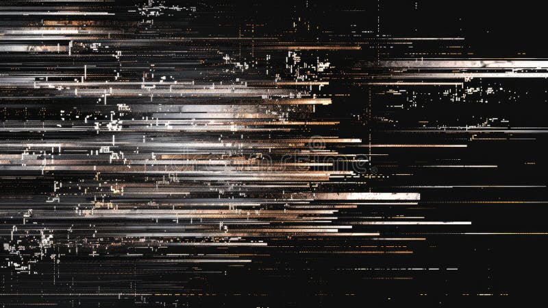 Abstract of Glitch with Digital Pixel Effect Scatter Around Background ...