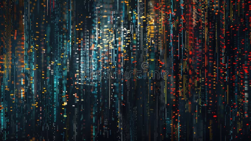 Abstract of Glitch with Digital Pixel Effect Scatter Around Background ...