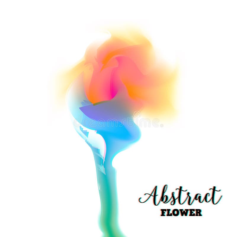 Abstract Glitch Flower with Distorted Petal Gradient and Soft Shape ...
