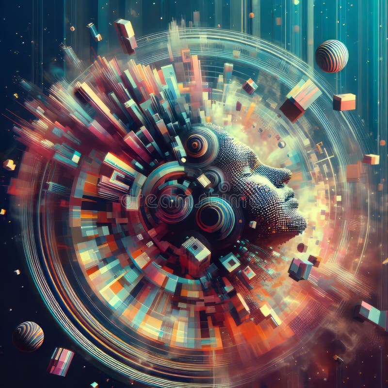 Abstract Glitch Illustration Artistic and Experimental Design Stock ...