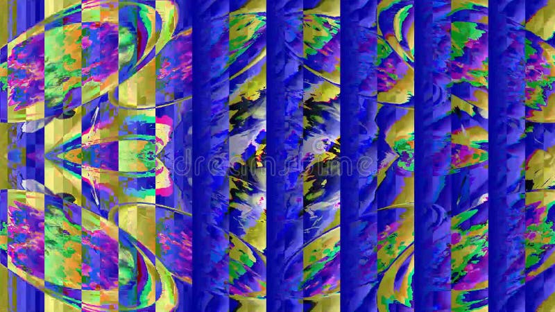 Abstract Glitch Psychedelic Texture Seamless Loop Pattern. VFX Fractal ...