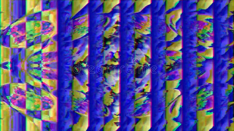 Abstract Glitch Psychedelic Texture Seamless Loop Pattern. VFX Fractal ...