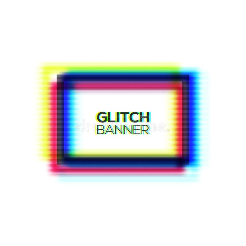 Glitch Rectangle. Distorted Glowing Rectangle Cyberpunk Style ...