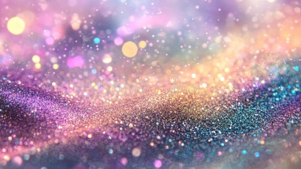 Abstract Glitter Background with Rainbow Shimmer and Bokeh Lights Stock ...