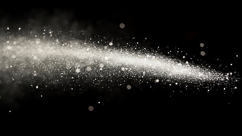 Abstract Glitter Dust on Black Background Silver Particles Sparkle Light Effects Stock Image ...