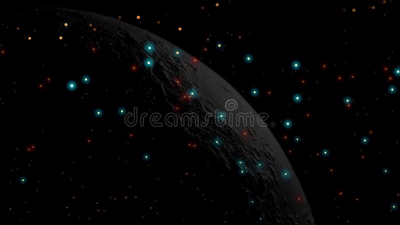 Abstract Glitter Shiny Sparks Dust Particles with Moon Background 3d ...
