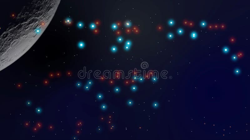 Abstract Glitter Shiny Sparks Dust Particles with Moon Background 3d ...