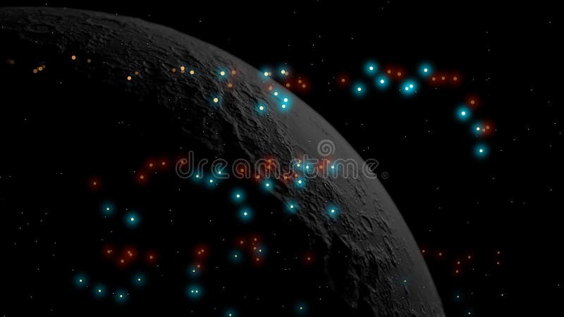 Abstract Glitter Shiny Sparks Dust Particles with Moon Background 3d ...