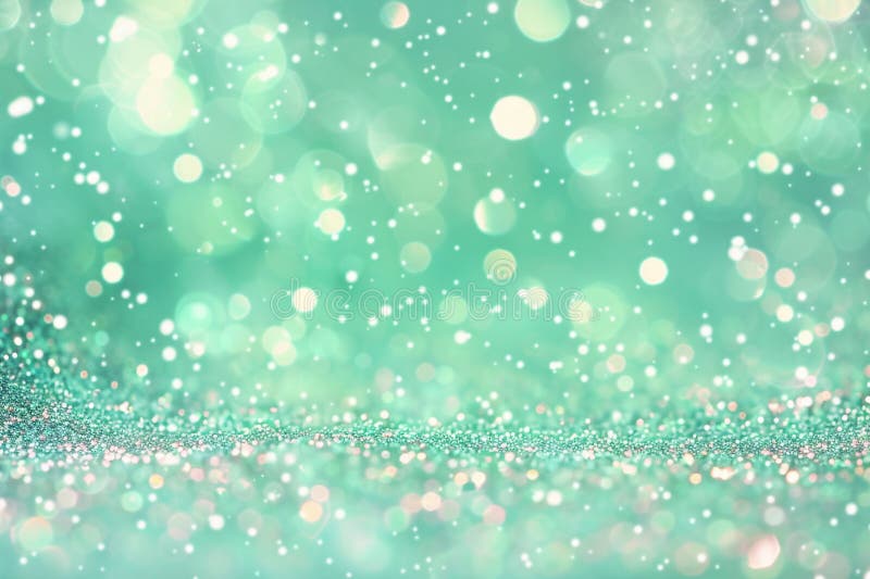 Abstract Glitter Sparkle Light Background with a Cool Mint Green ...