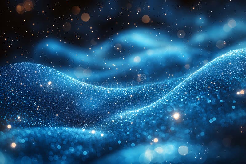 Abstract Glitter Waves Night Sky Background Stock Photo - Image of ...
