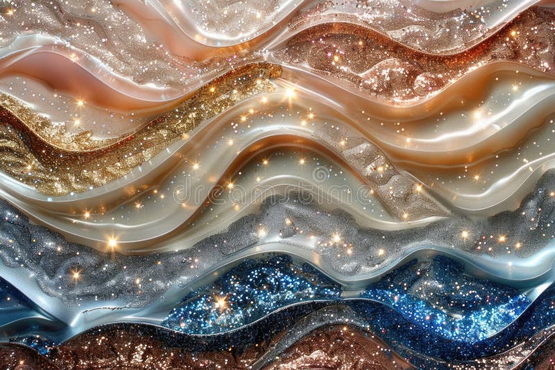 Abstract Glitter Waves with Sparkling Colors and Shimmering Patterns in ...