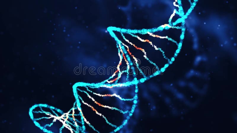 Abstract Glittering DNA Double Helix with Depth of Field Stock Footage ...