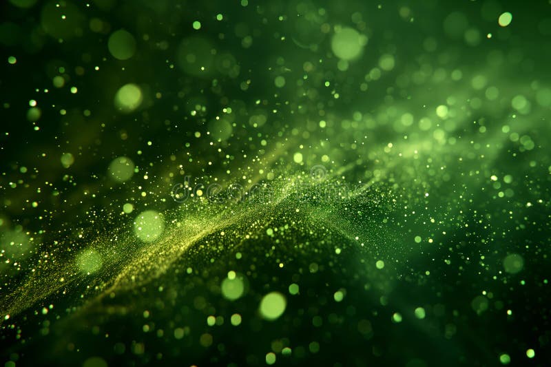 Abstract Glittery Banner with Green Shining Particles on Back ...