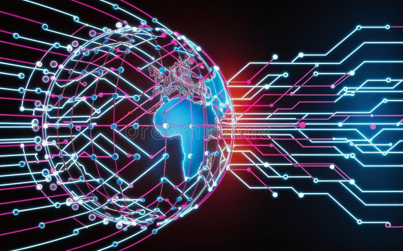 AI-generated, Technology Global Abstract Background and Networking ...