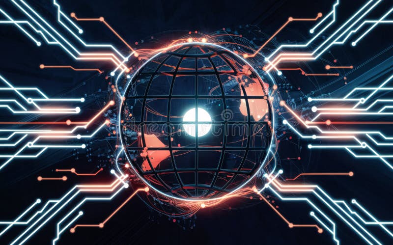 AI-generated, Technology Global Abstract Background and Networking ...