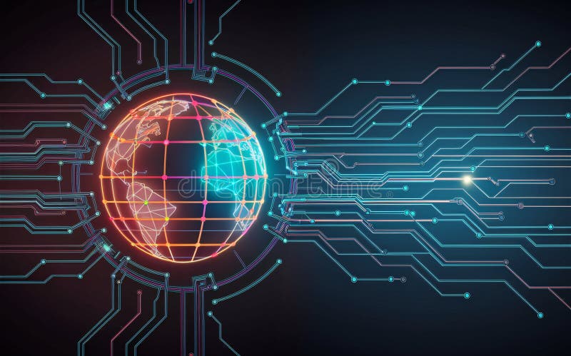 AI-generated, Technology Global Abstract Background and Networking ...