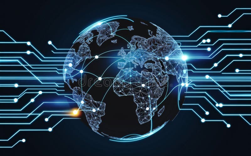 AI-generated, Technology Global Abstract Background and Networking ...