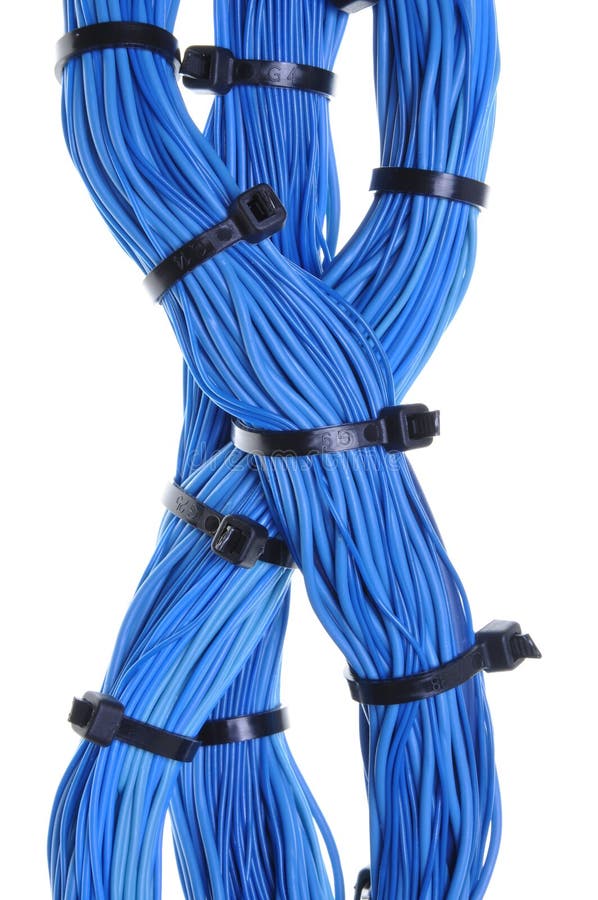 Blue Cable Bundles in Computer Global Network Stock Photo - Image of ...