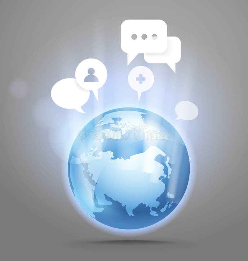 Global communication icon stock vector. Illustration of planetarium ...