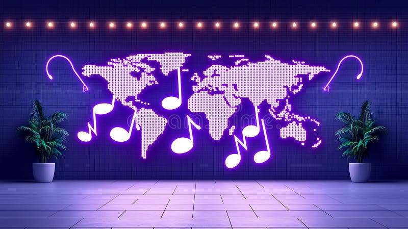 Abstract Global Music Tour Representation Stock Illustration ...