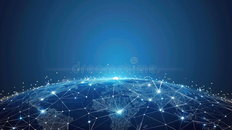 Abstract Global Network and Connectivity Concept, Digital World with ...