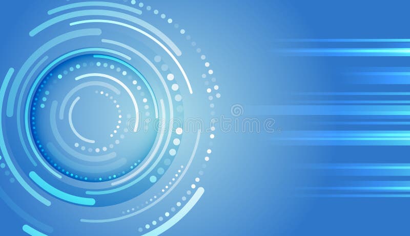 Abstract Global Sci Fi Concept. Digital Internet Communication on Blue ...