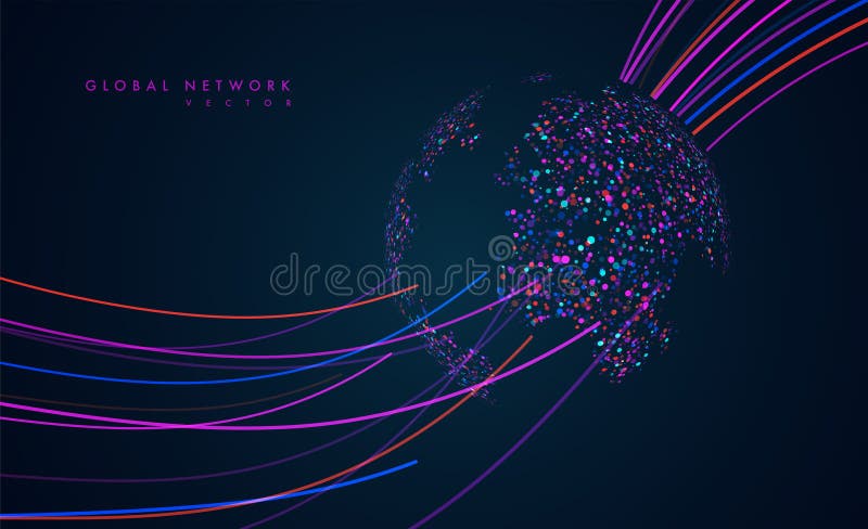 Abstract Global Technology Background Stock Illustration - Illustration ...