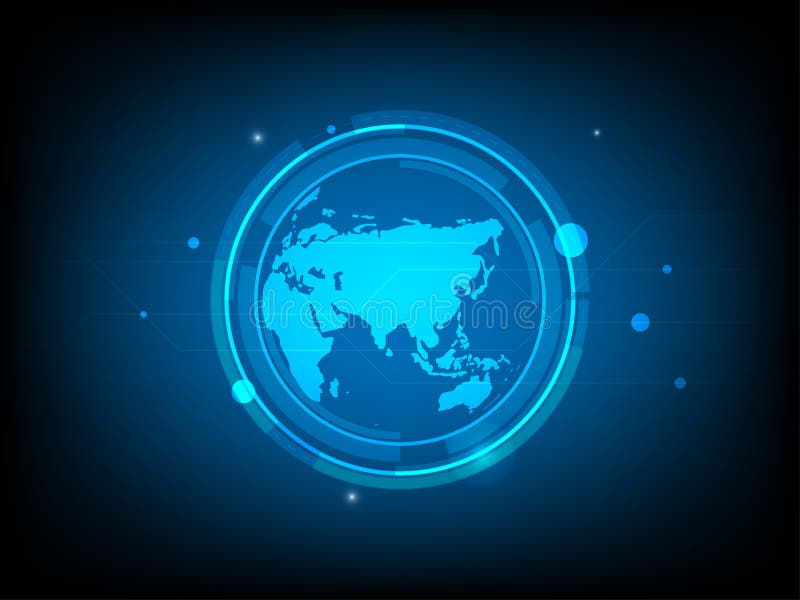 Abstract Global World Circle Digital Technology Background, Futuristic ...