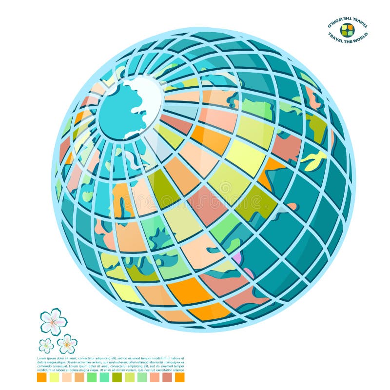 Abstract globe stock vector. Illustration of bright, blue - 37852690