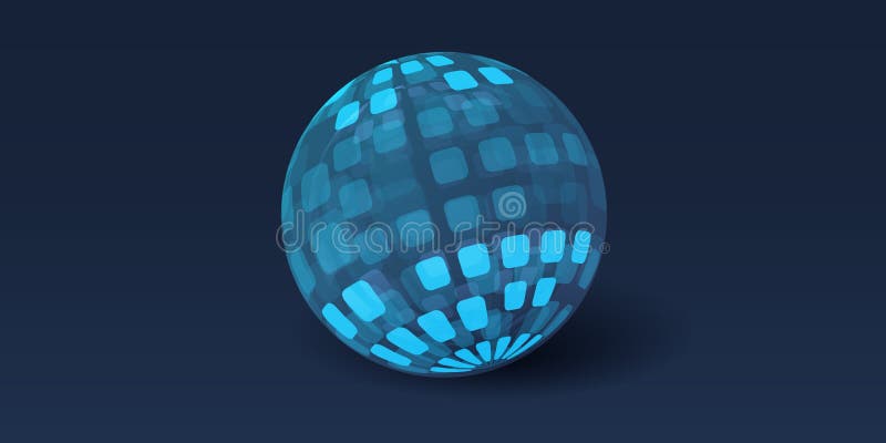 Abstract Globe Design - Wide Layout, Vector Design Template with Copy ...