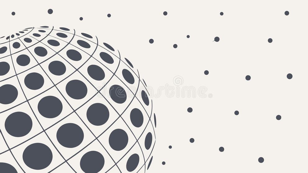 Abstract Globe with Dotted Pattern for Global Tech Concepts, Vector ...