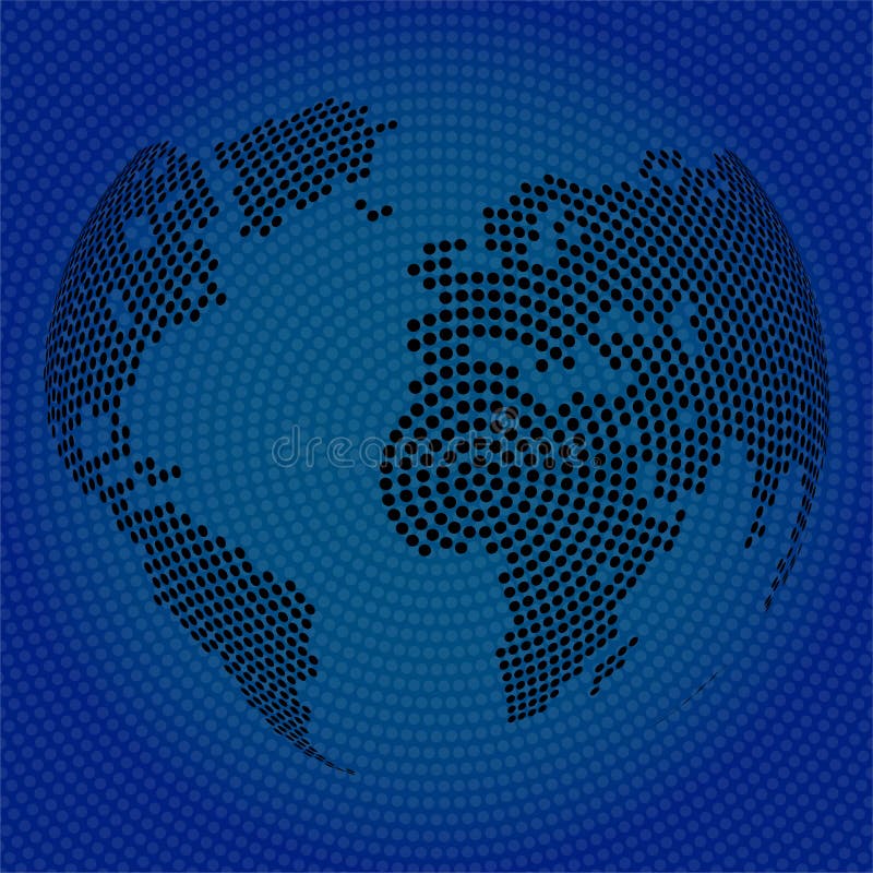 Abstract Globe Earth of Radial Dots Stock Vector - Illustration of ...