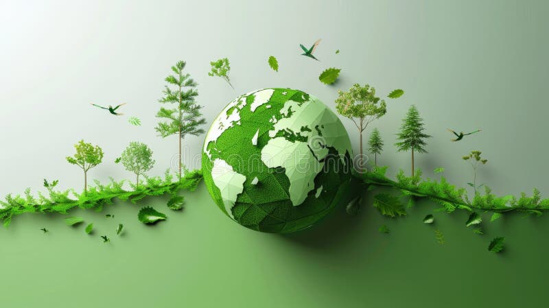 Abstract of Globe with Forest Create Greenery View Represent Green ...