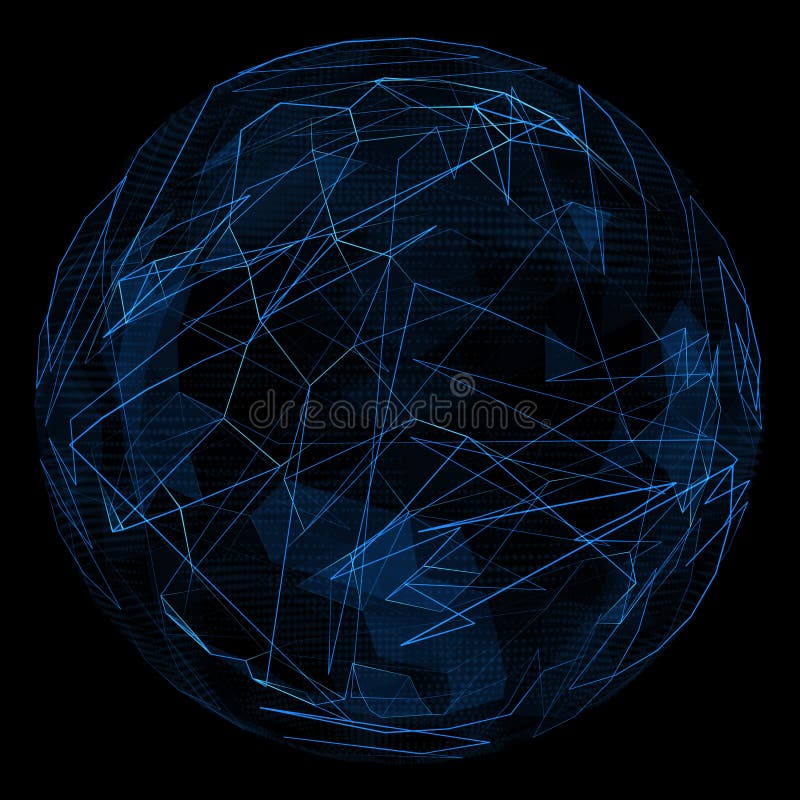 Abstract Globe Glow Blue Line Stock Image - Image of continent ...