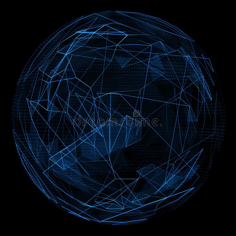 Abstract Globe Glow Blue Line Stock Photo - Image of digital ...