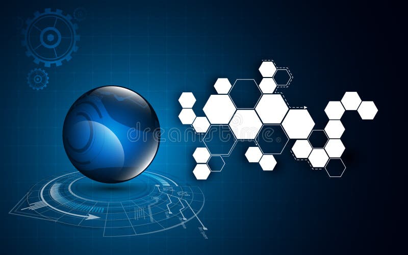 Abstract Globe with Hexagon Pattern Tech Innovation Concept Design ...