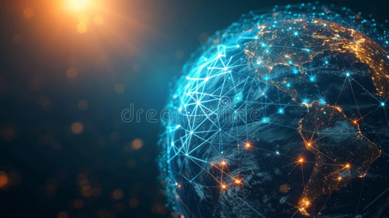 An Abstract Globe with Interconnected Lines, Illustrating Global ...