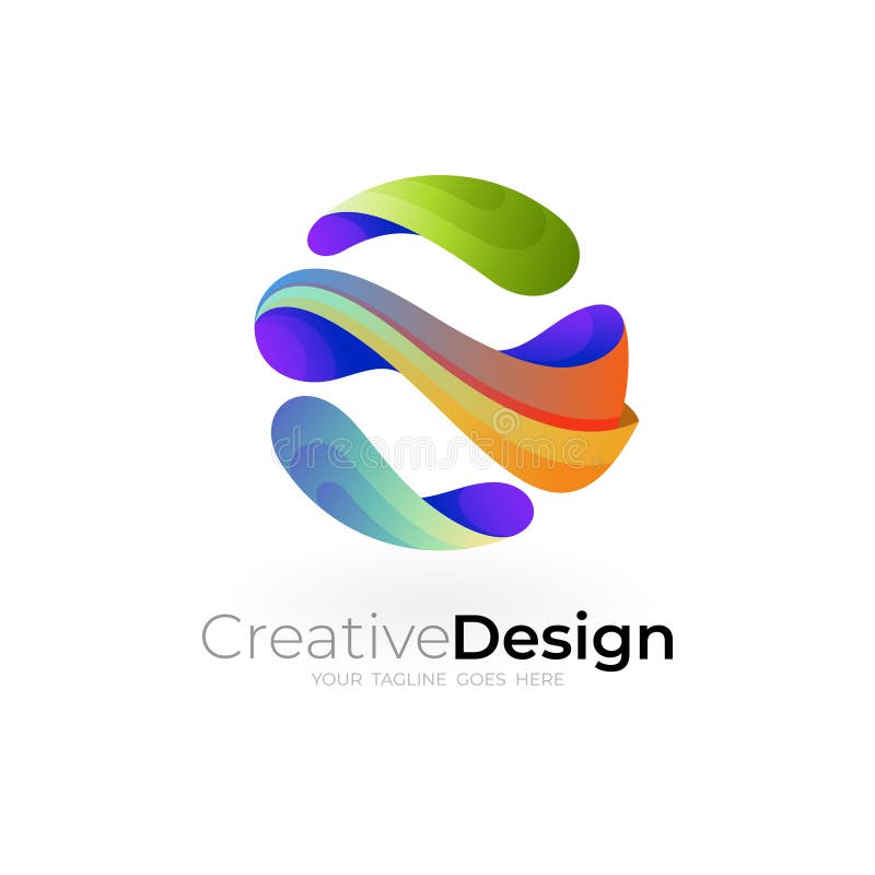 Abstract Globe Logo and Colorful Design Vector Stock Vector ...