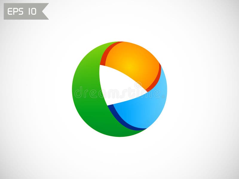 Abstract Round Ribbon Technology Media Logo Stock Vector - Illustration ...