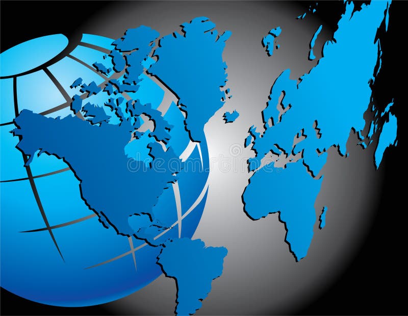 Abstract globe and map. stock vector. Illustration of world - 7707468