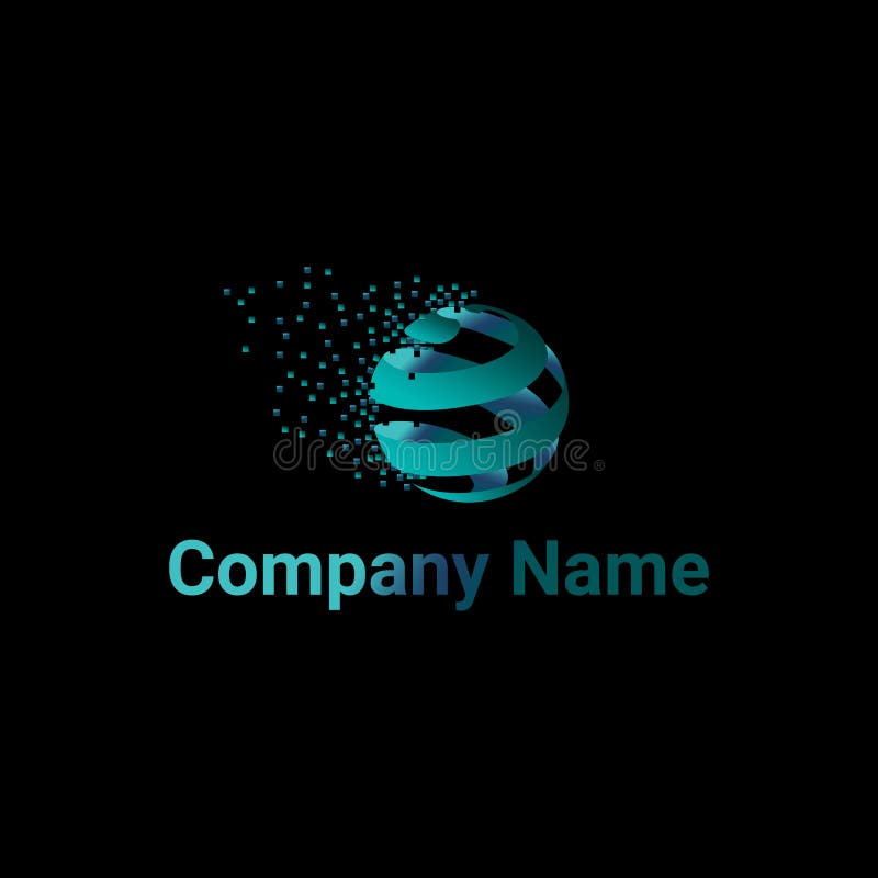 Abstract Globe Pixel Logo Design, Vector Logo Stock Vector ...