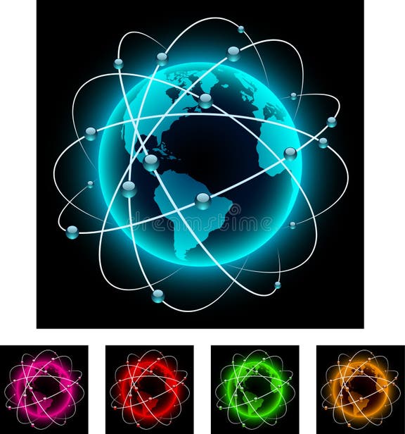 Abstract globes. stock vector. Illustration of orange - 13180100