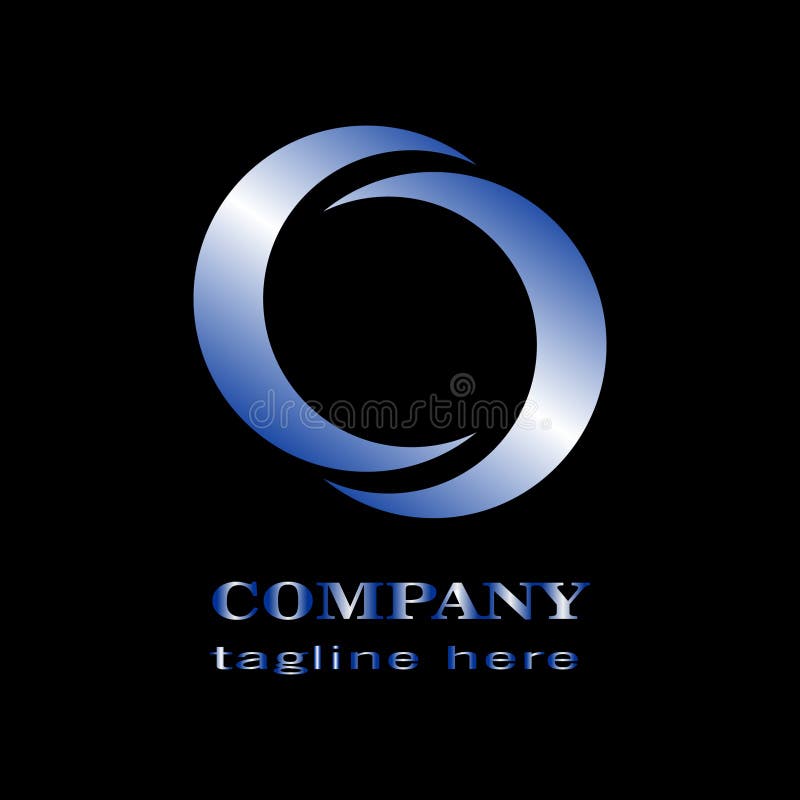 Abstract Glossy Blue Circle Logo Icon. Simple Stock Vector ...