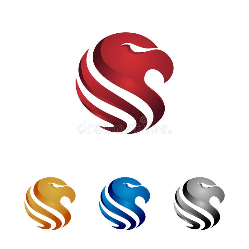 Abstract Glossy Circle Eagle Head Logo Template Stock Vector ...