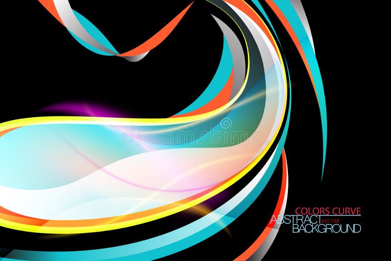 Abstract Glossy Colors Curve Scene Stock Vector - Illustration of ...