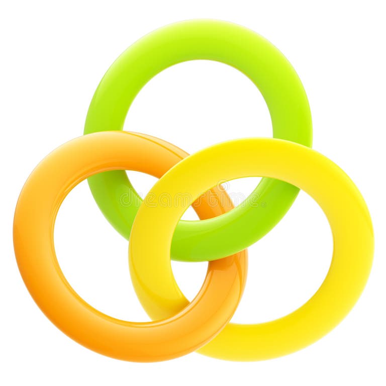 Abstract Glossy Emblem Made of Interlinked Rings Stock Illustration ...