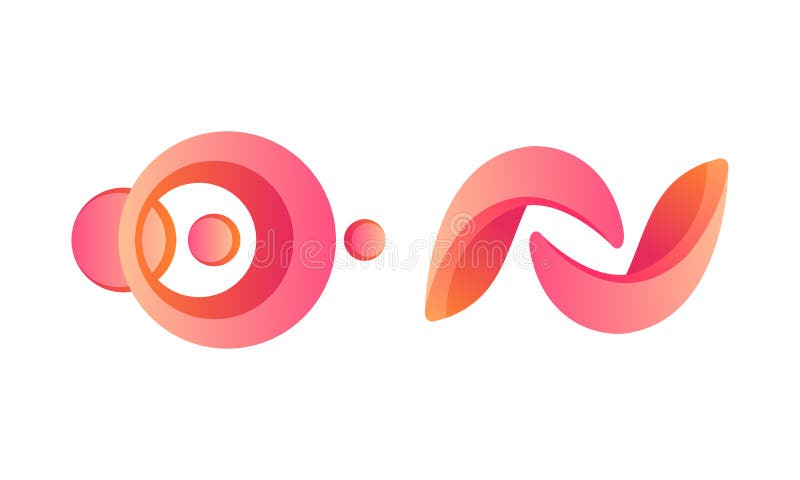 Abstract Glossy Shapes Set, Pink Dinamic Shapes Vector Illustration ...