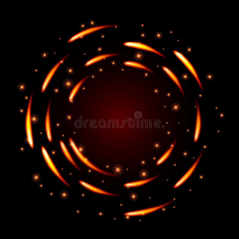 Abstract Glow Background with Fire Round Shapes and Sparkles. Stock ...