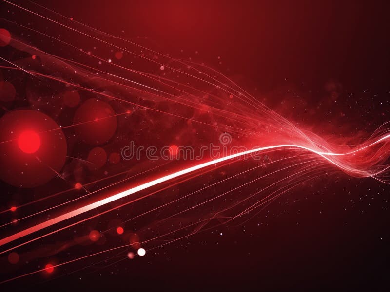 Abstract Glow Digital Technology Banner Red Background Concept with ...