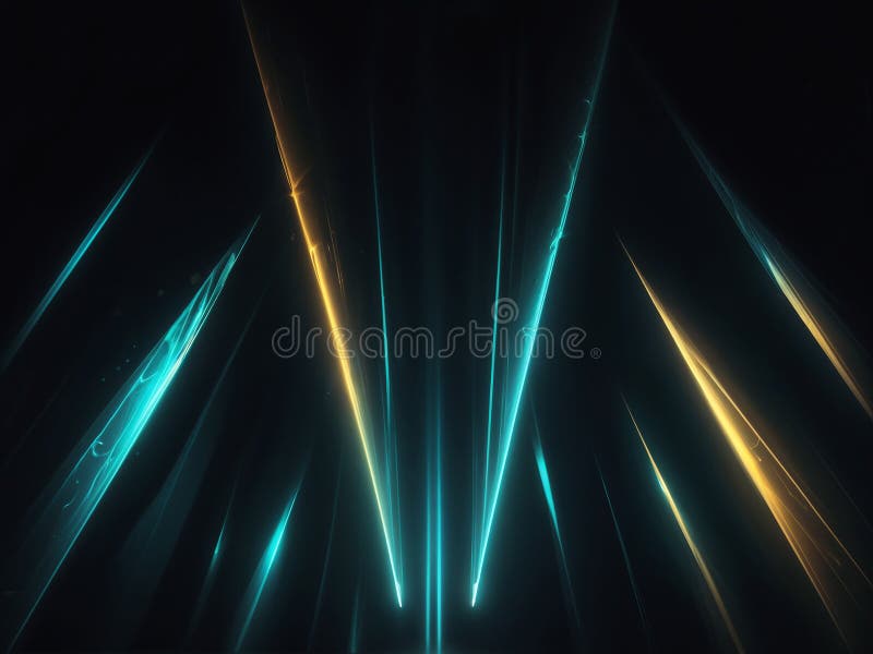 Abstract Glow Fluorescent Rays of Light on a Dark Background Stock ...